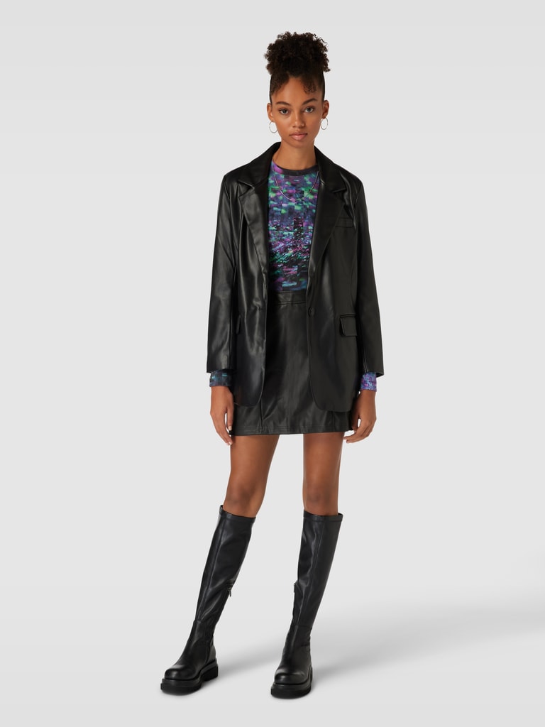 Pieces Minirock in Leder-Optik Modell 'SELMA' (black) online kaufen