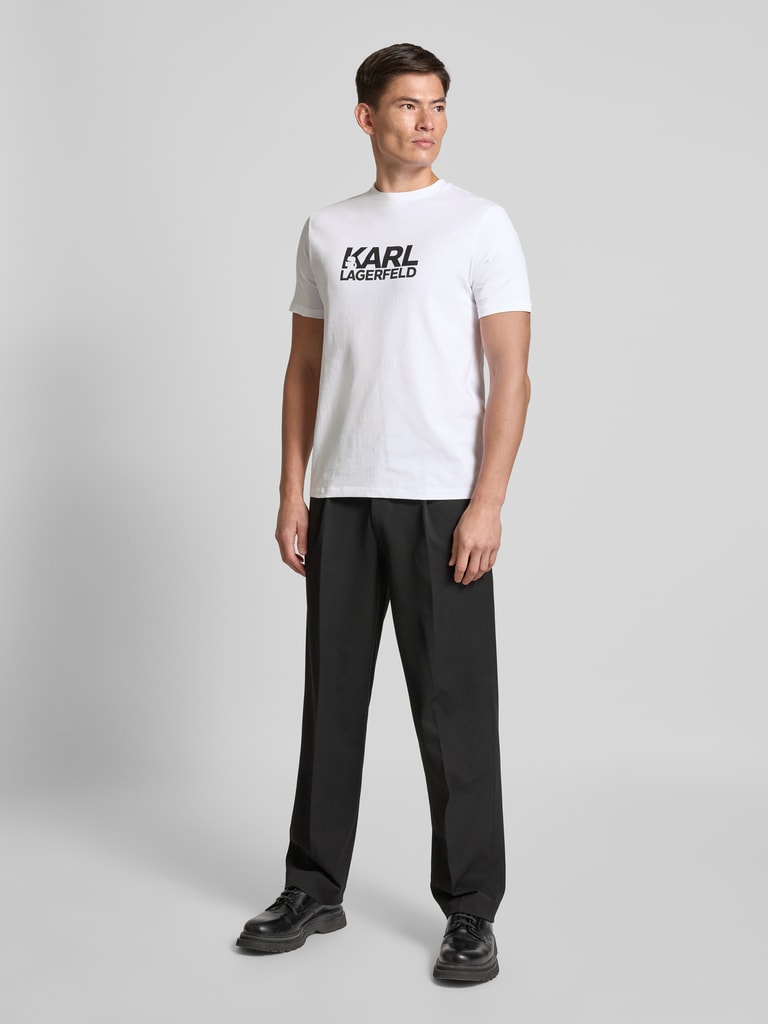 Karl Lagerfeld T-Shirt mit Label-Print (weiss) online kaufen