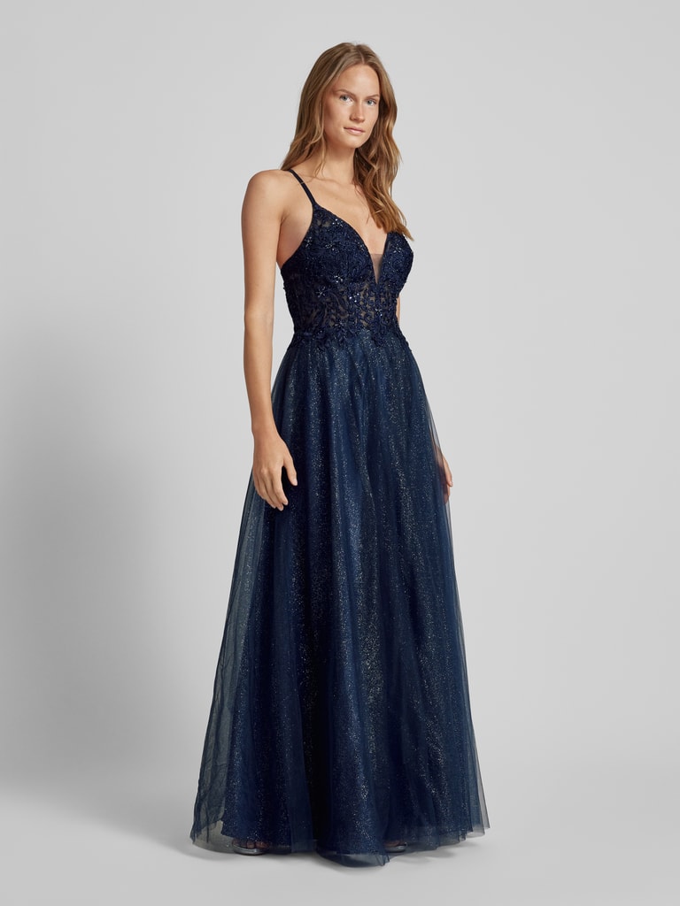 Luxuar Tailliertes Abendkleid mit Herz-Ausschnitt (dunkelblau) online ...