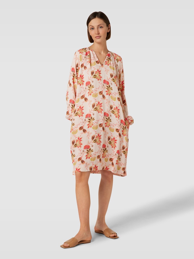 MOS MOSH Knielanges Kleid mit floralem Allover-Muster Modell 'MATJANA' (rose) online kaufen