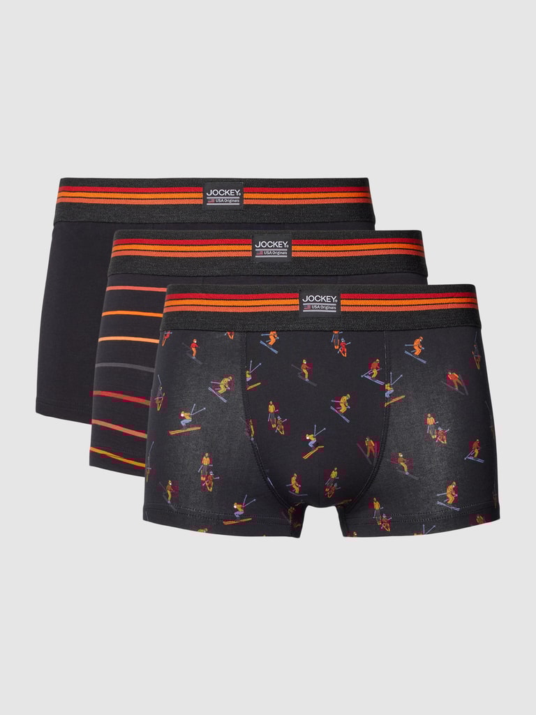 Jockey Trunks im 3er-Pack mit Allover-Muster (black) online kaufen