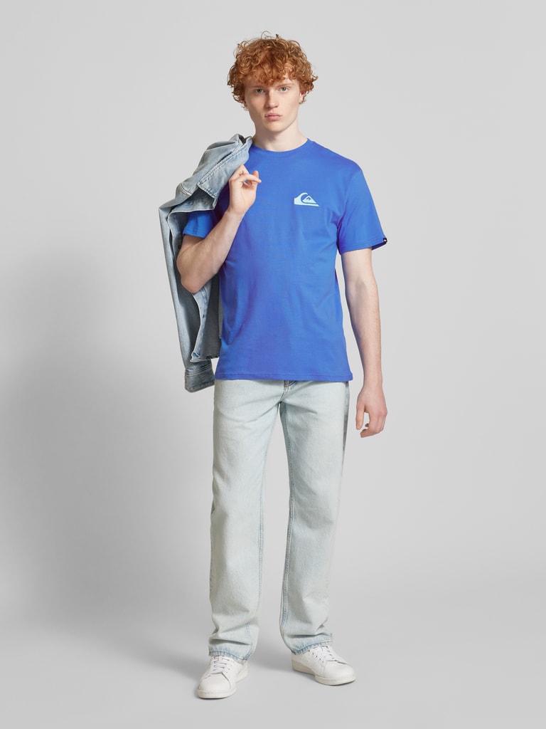 Kup online Quiksilver T-shirt z nadrukiem z logo (niebieski)