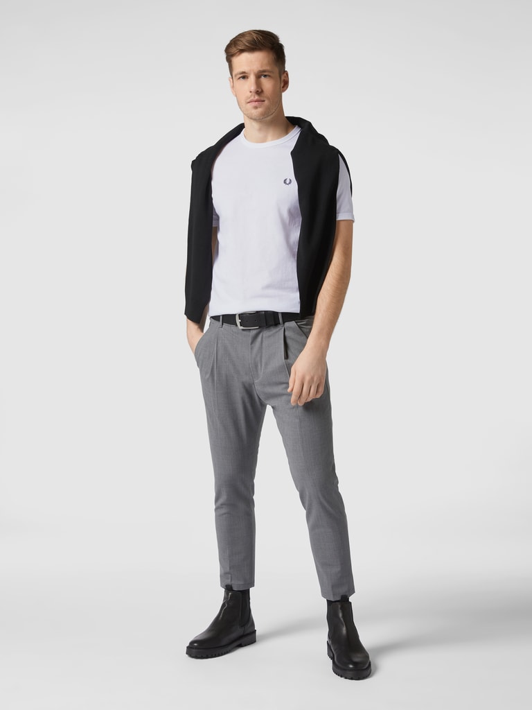 Fred Perry T-Shirt mit Logo-Stitching Modell 'RINGER' (weiss) online kaufen