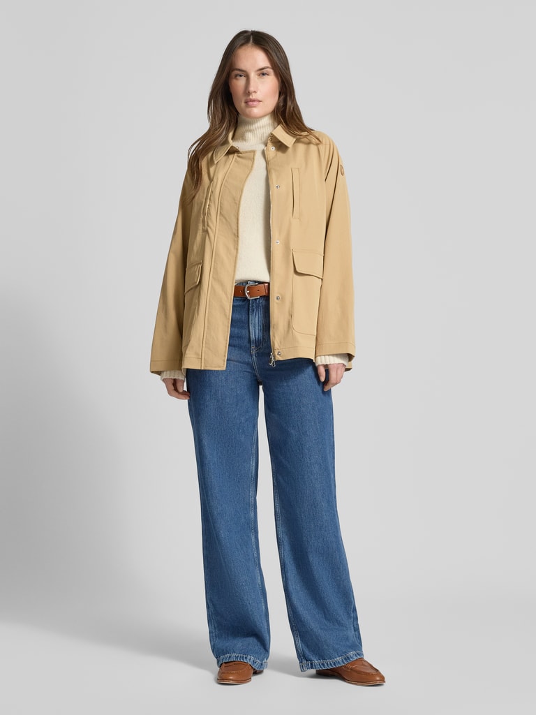 SAVE THE DUCK Relaxed fit Jack met platte kraag Model 'Dani' in beige ...