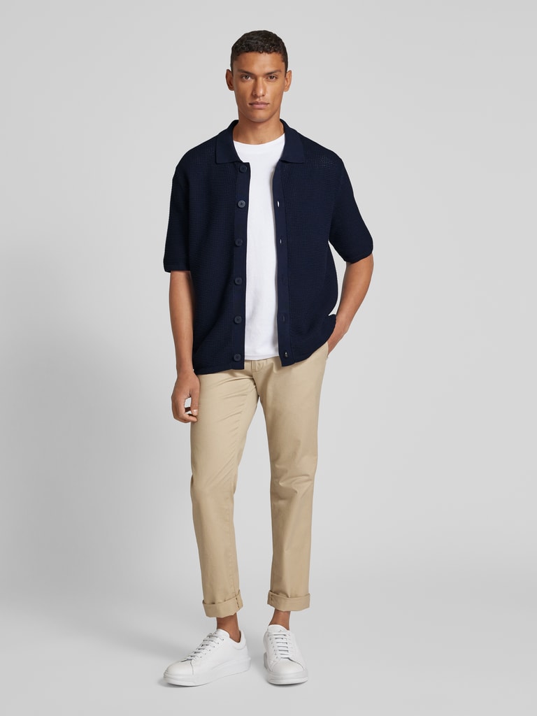 JAKE*S STUDIO MEN Regular Fit Poloshirt mit Lochmuster (marine) online ...