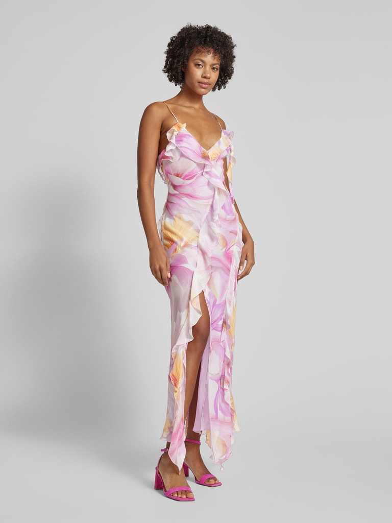 Mango Midikleid mit floralem Allover-Print Modell 'AZALEA' (lila ...