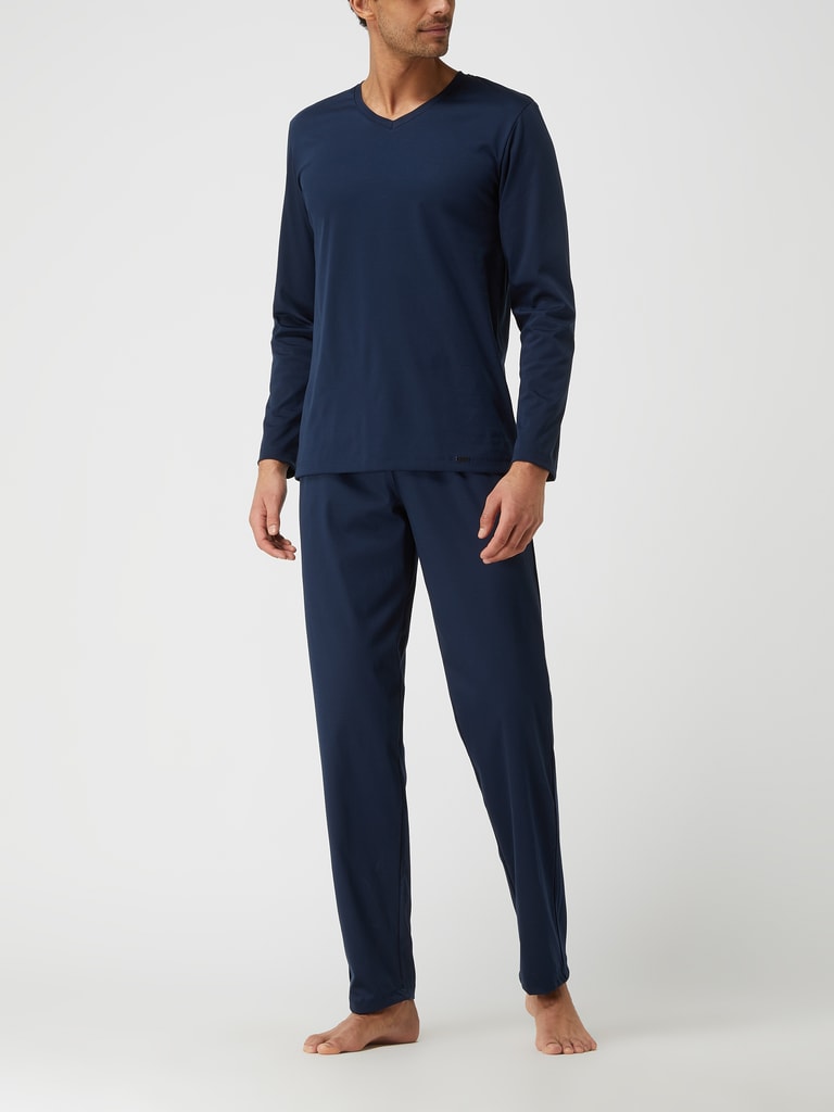 Hanro Pyjama aus merzerisierter Baumwolle (dunkelblau) online kaufen