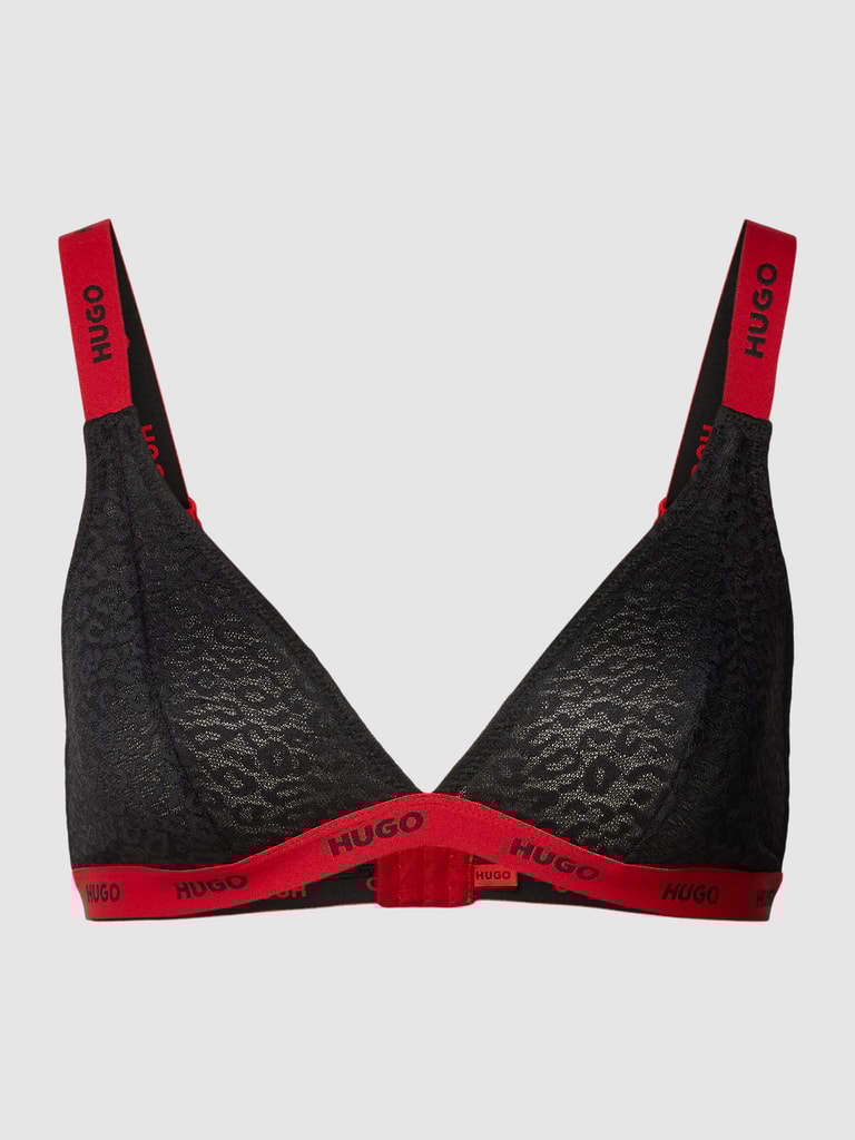 HUGO Triangel-BH mit Label-Patch Modell 'Sporty' (black) online kaufen