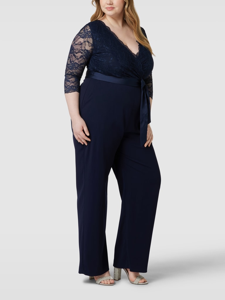 Swing Curve PLUS SIZE Jumpsuit mit Spitzenbesatz (marine) online kaufen
