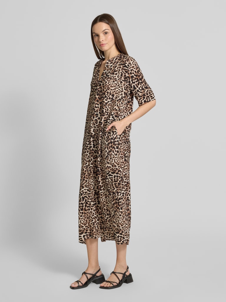 B.Young Midikleid aus Viskose mit 1/2-Arm Modell 'JOELLA' (mittelbraun ...