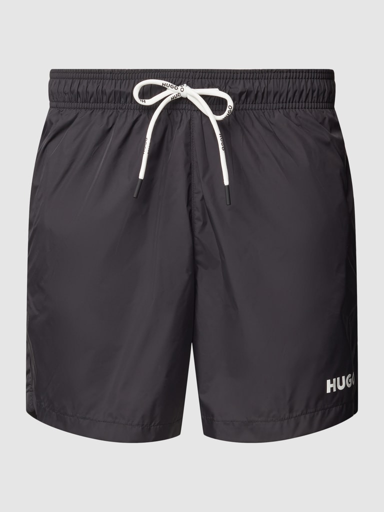 HUGO Badehose mit Label-Print Modell 'HAITI' (black) online kaufen