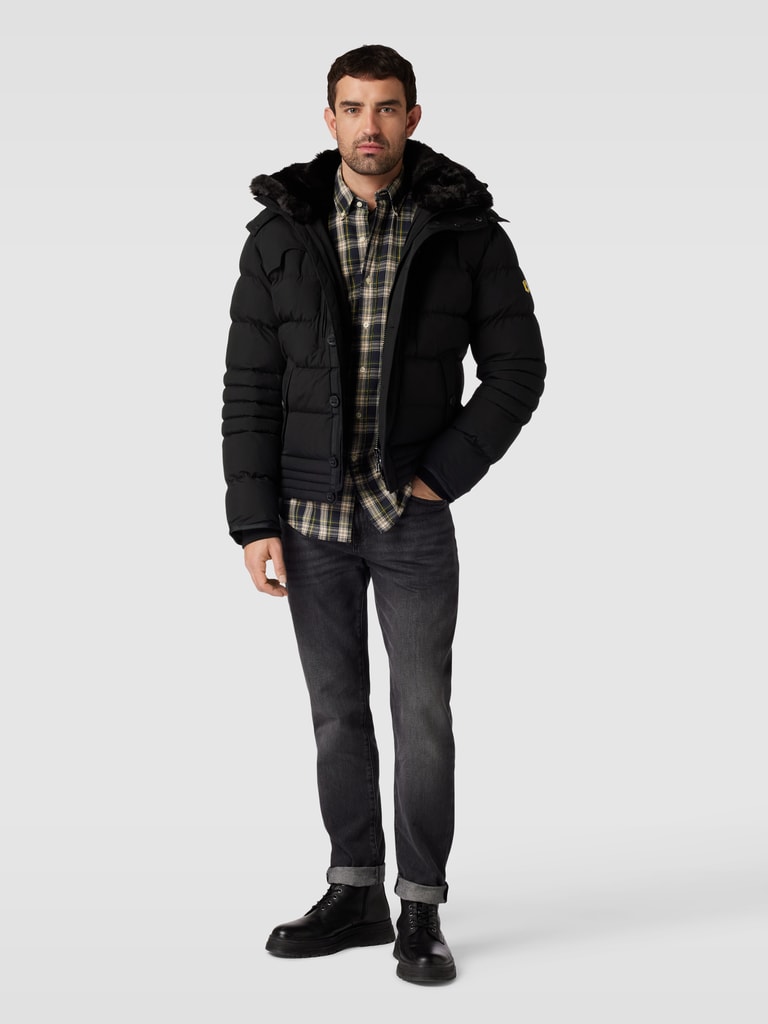 Wellensteyn Gewatteerd jack met labeldetails in zwart online kopen | P&C