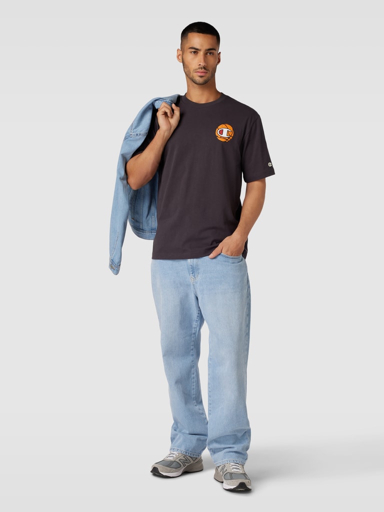 CHAMPION T-Shirt mit Label-Print Modell 'ECO FUTURE CIROLAR' (black ...