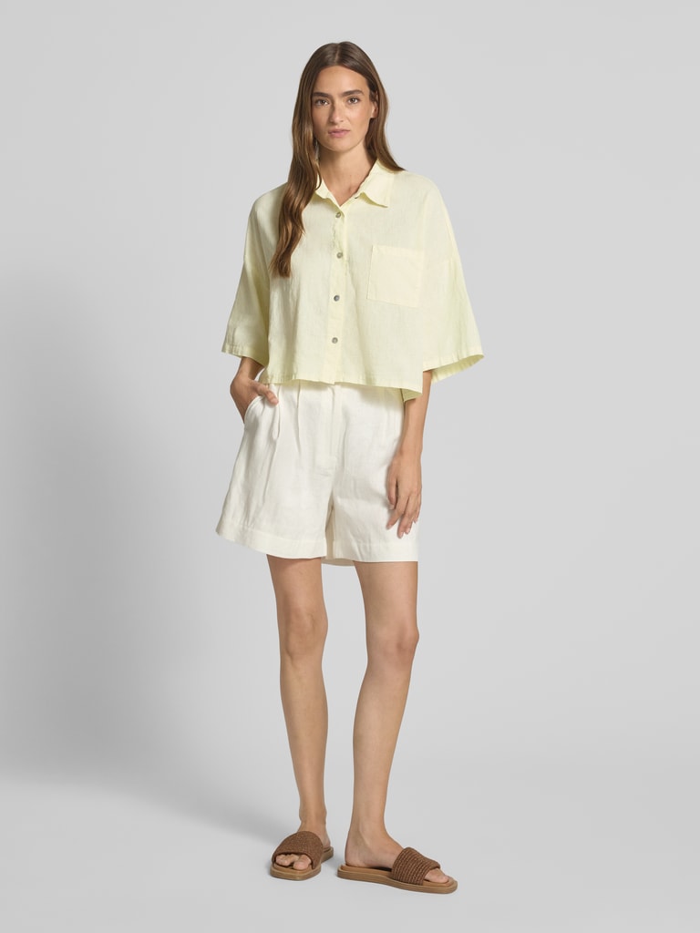 Kup online VILLA SOPHIE Bluzka krótka z mieszanki lnu i bawełny model ...