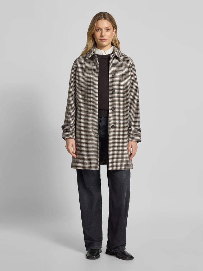Gant Regular fit lange jas met platte kraag, model 'Car' in ecru online ...
