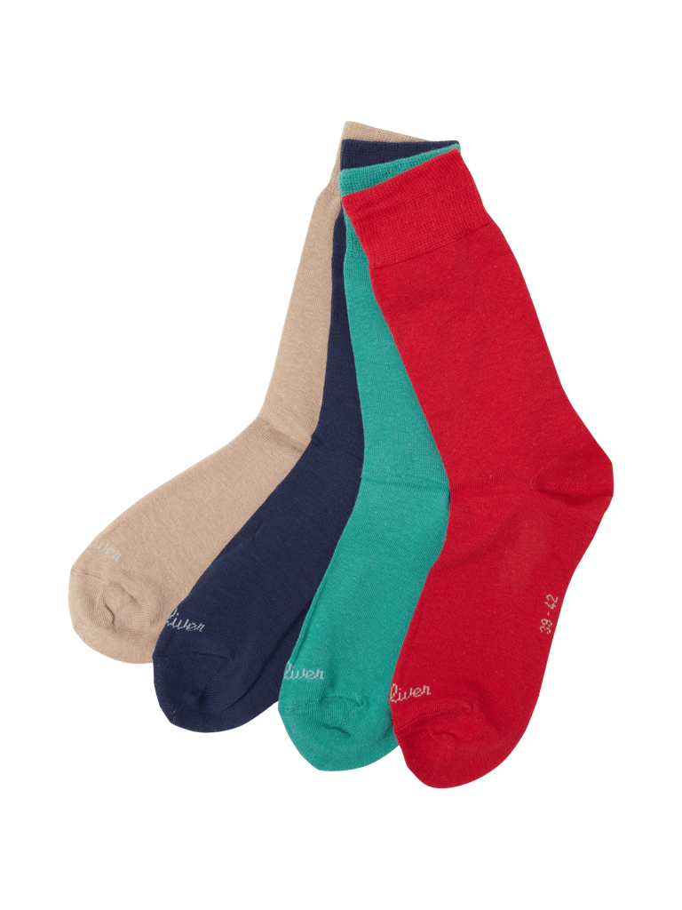 s.Oliver RED LABEL Socken mit Label-Detail im 4er-Pack Modell 'SOCKS ...