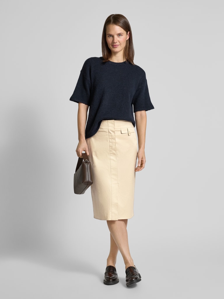 BOSS Knielange rok met elastische band, model 'Vansa' in beige online ...