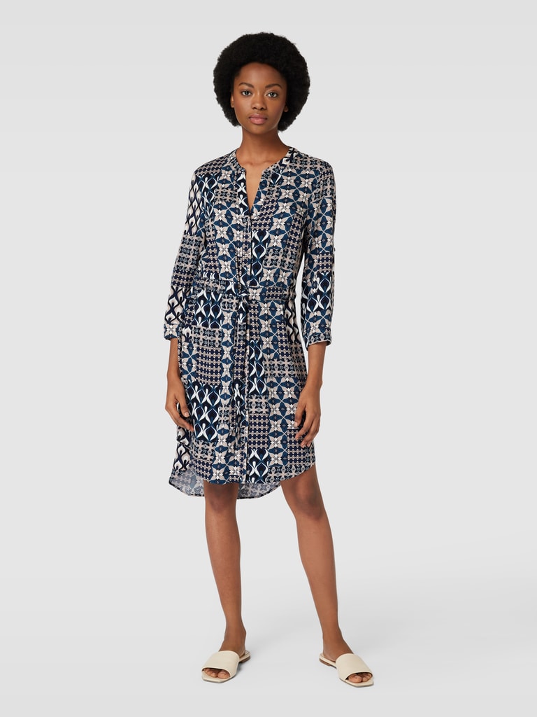 Apricot Mini-jurk van pure viscose met all-over motief in marineblauw online kopen | P&C