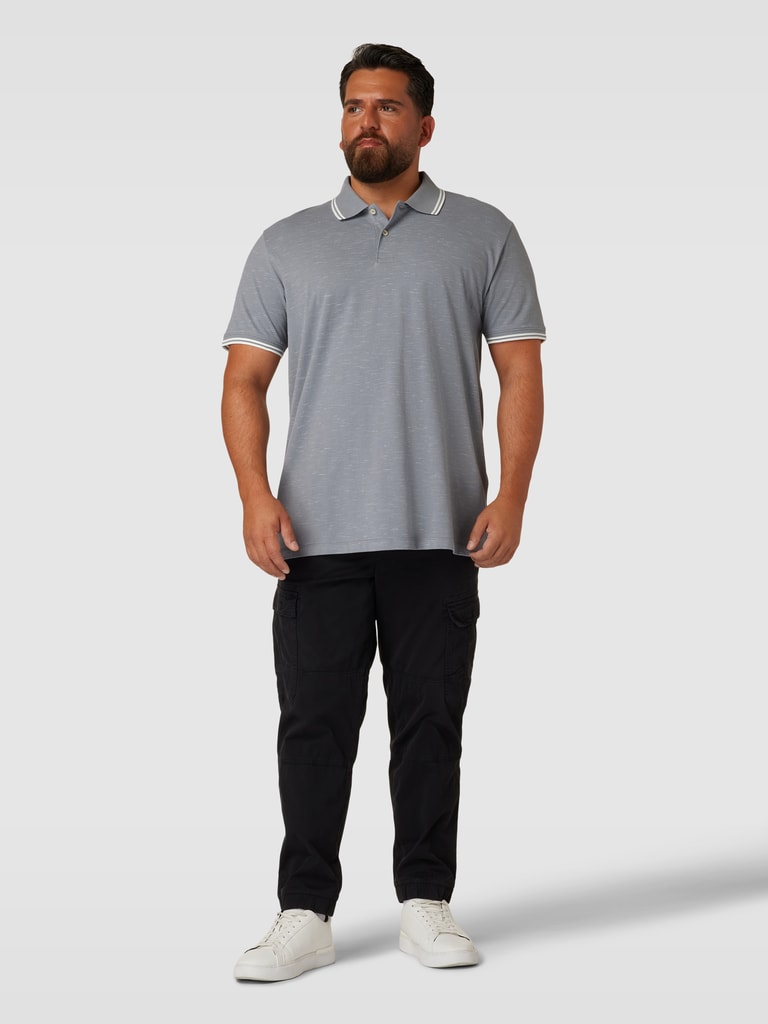 S.Oliver Plus PLUS SIZE Poloshirt mit Strukturmuster (mittelgrau ...