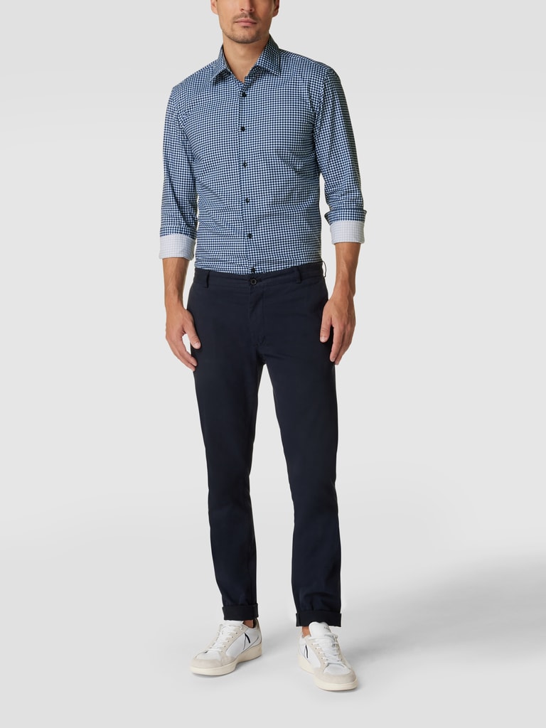 BOSS Slim Fit Business-Hemd mit Allover-Muster (marine) online kaufen