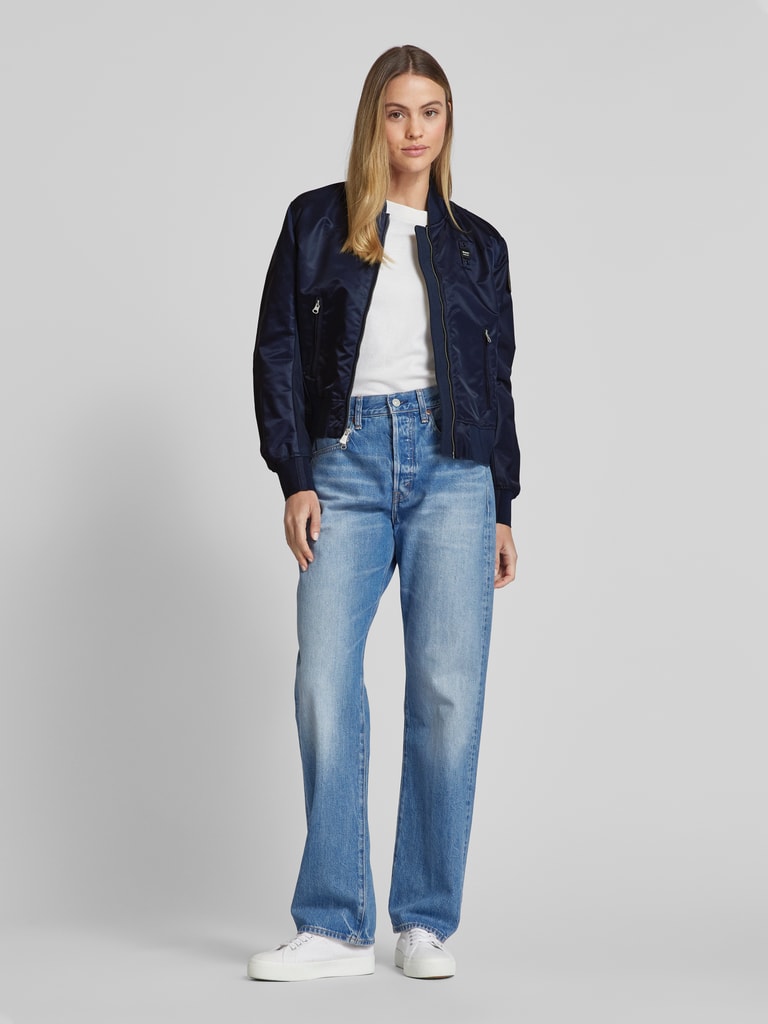 Blauer Usa Bomberjack met ritszakken, model 'LAURIE' in donkerblauw online kopen | P&C