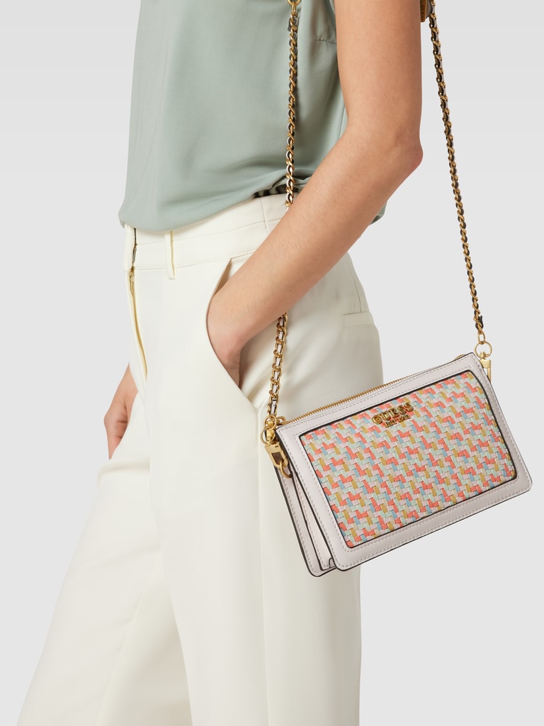 Guess Crossbodytas met labeldetail, model 'ABEY' in ecru online kopen | P&C