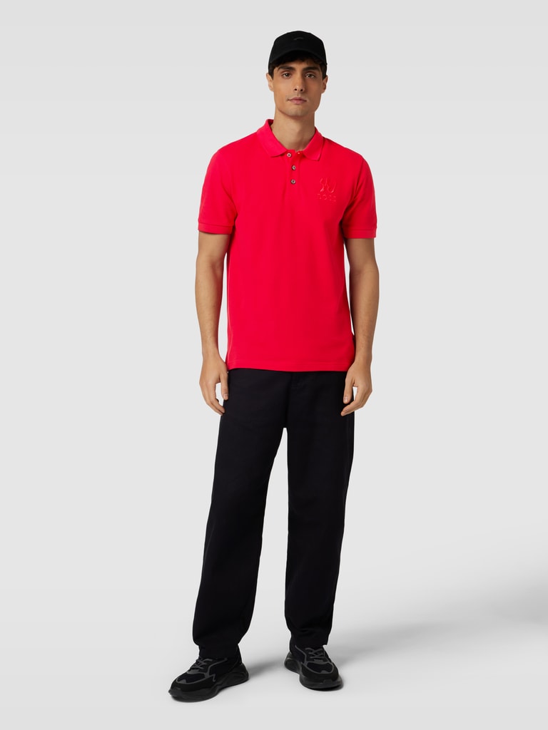 BOSS Poloshirt mit Label-Stitching Modell 'Parlay' (rot) online kaufen