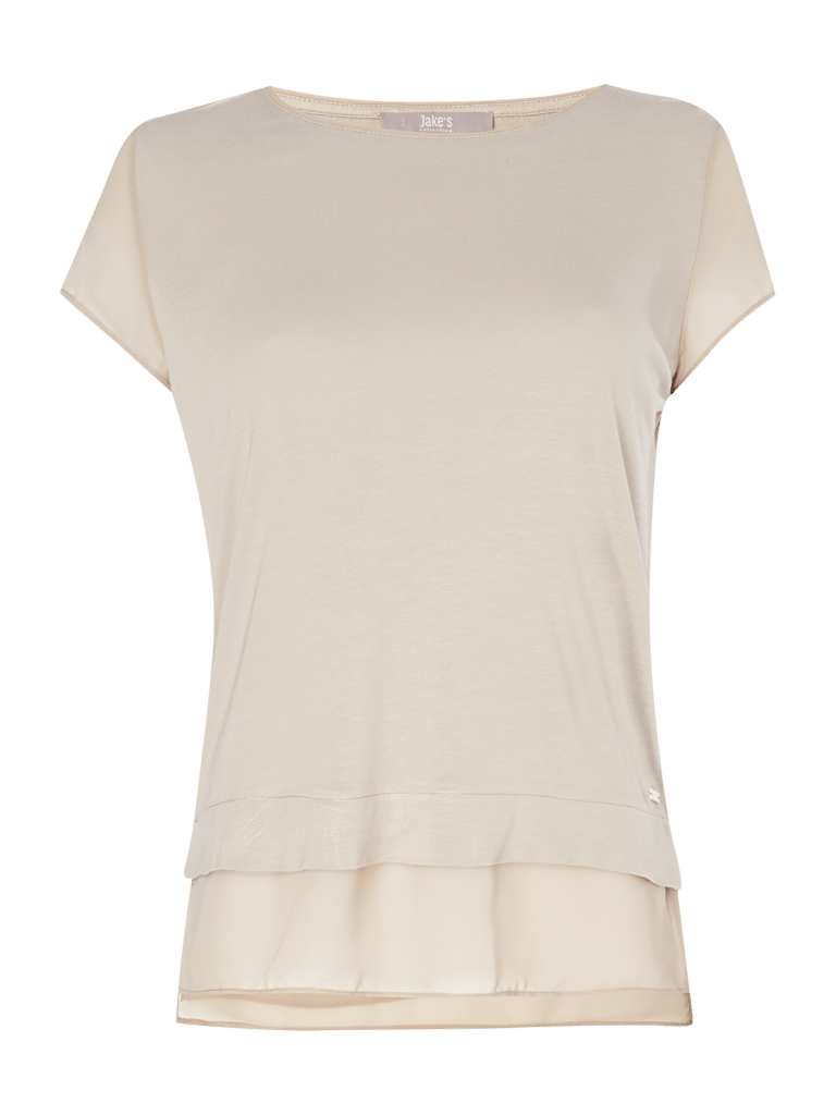 Jake*s Collection T-Shirt mit Saum im Double-Layer-Look (taupe) online ...