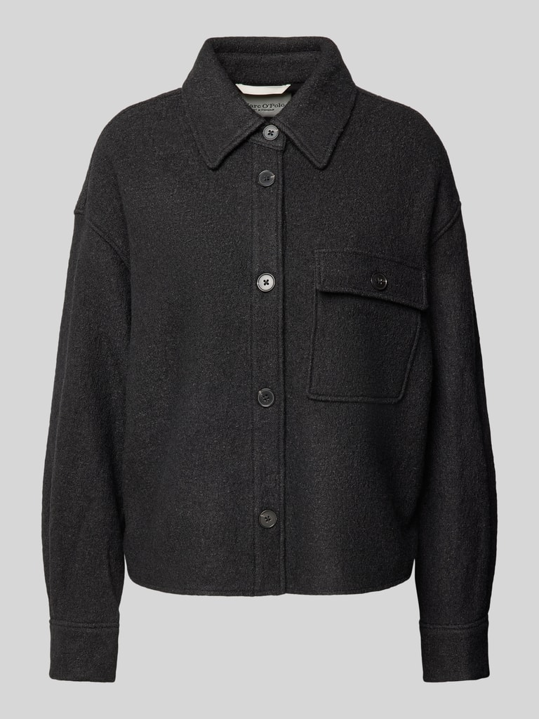 Marc O'Polo Relaxed Fit Overshirt aus gekochter Wollqualität mit ...
