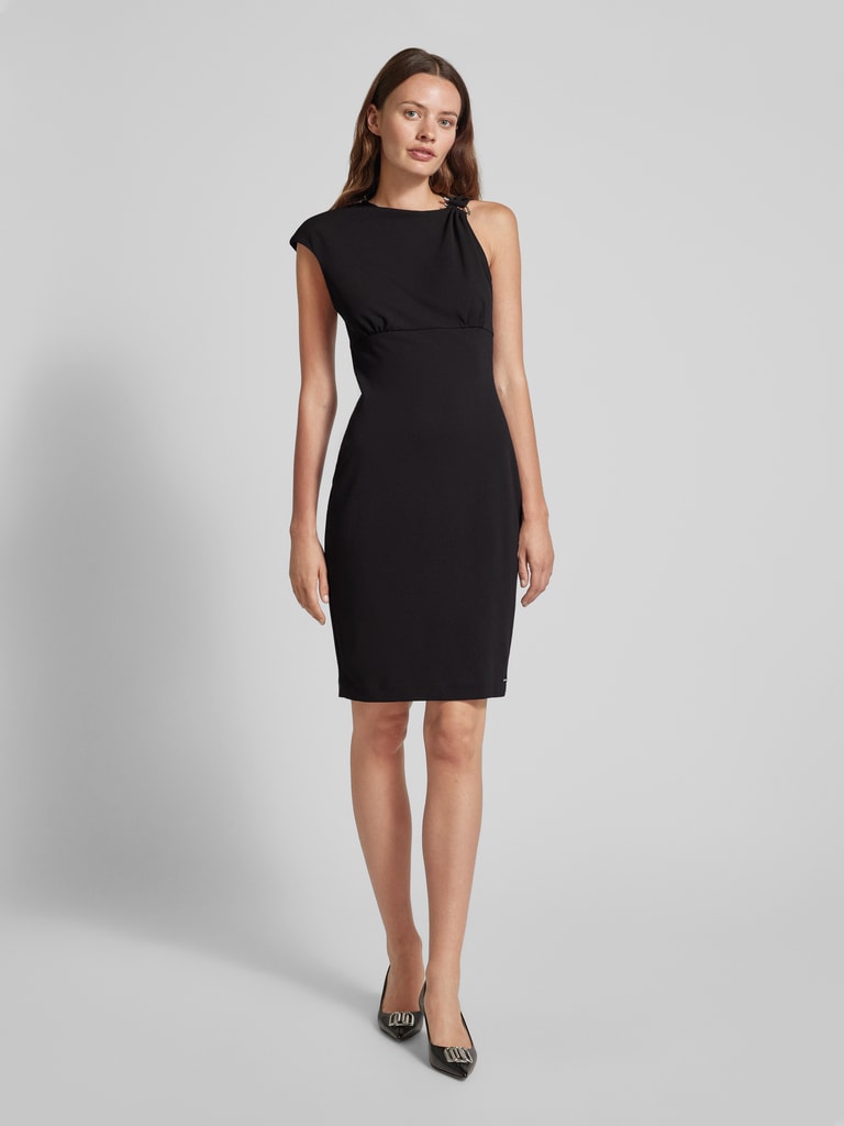 Calvin Klein Womenswear Knielange jurk met applicatie, model 'SCUBA' in zwart online kopen | P&C
