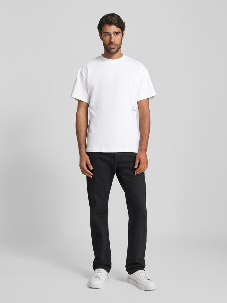 Kup online ANNARR T-shirt z nadrukiem z logo model ‘RAVI’ (biały)