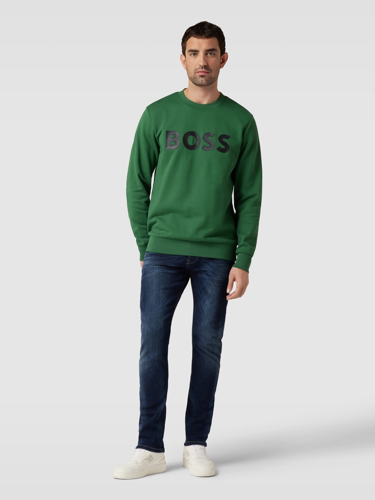 BOSS Sweatshirt mit Label-Print Modell 'Soleri' (gruen) online kaufen