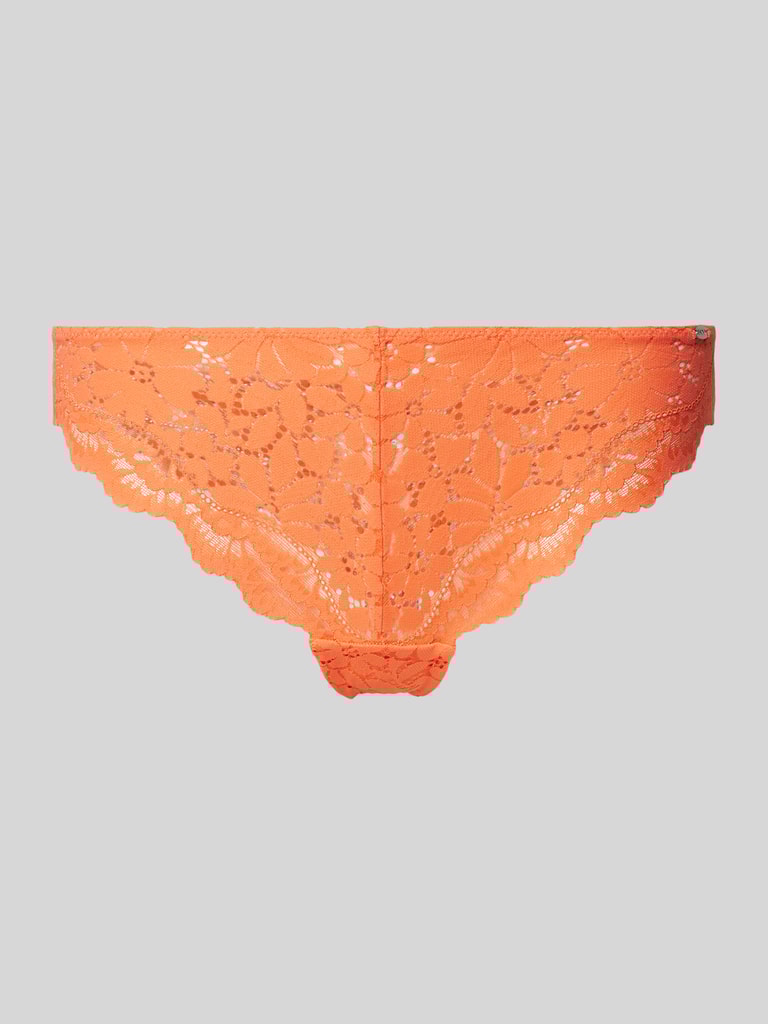 Skiny String met kantgarnering in oranje online kopen | P&C