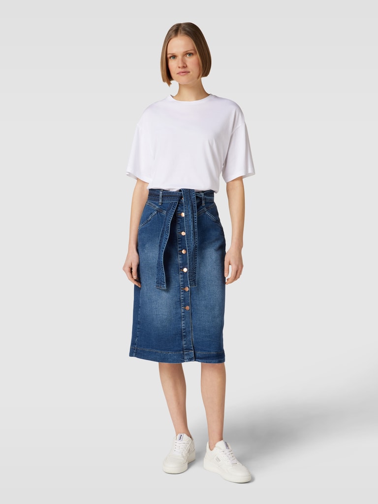 Saint Tropez Jeansrock mit Knopfleiste Modell 'Torida' (blau) online kaufen