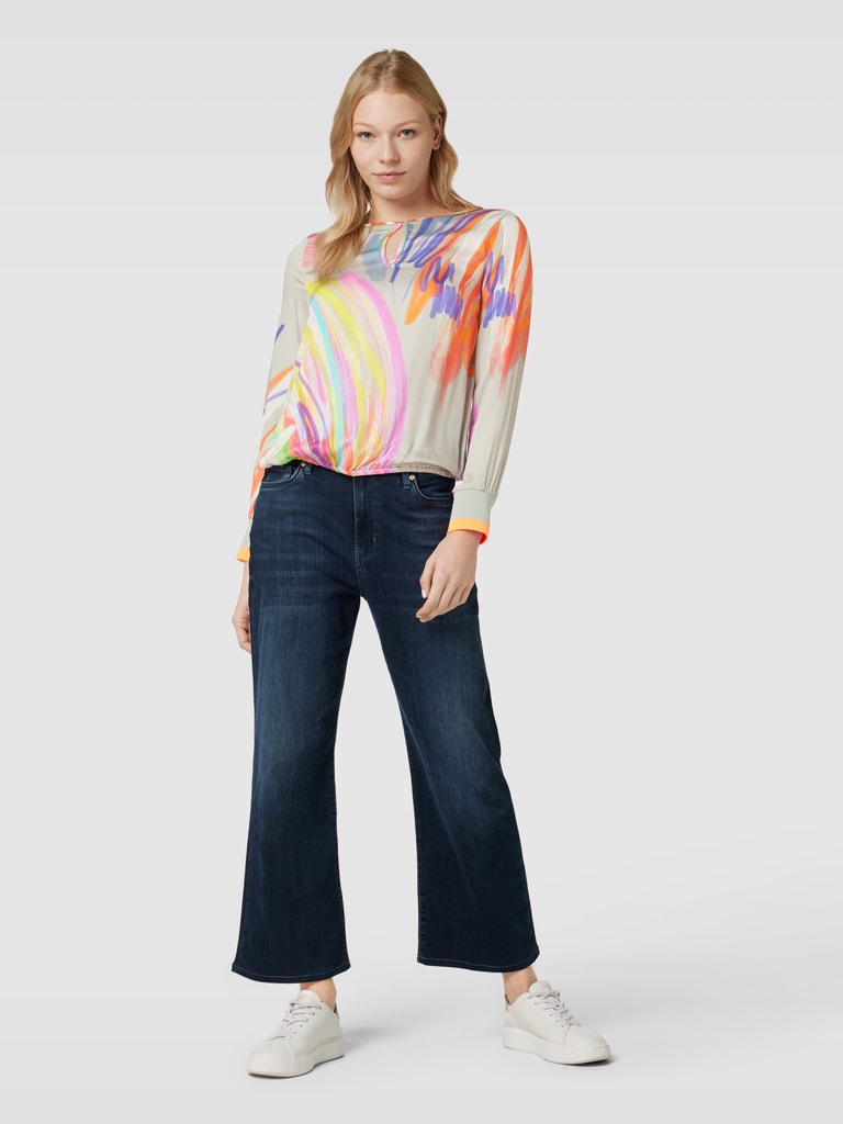 Emily Van den Bergh Blusenshirt aus Viskose mit Allover-Muster (silber ...