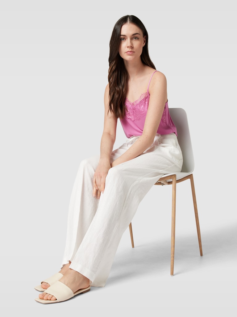 ICHI Top mit Spitzenbesatz Modell 'LIKE' (pink) online kaufen