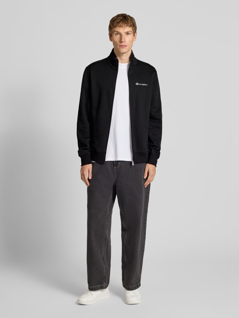 CHAMPION Sweatjacke mit Label-Stitching (black) online kaufen