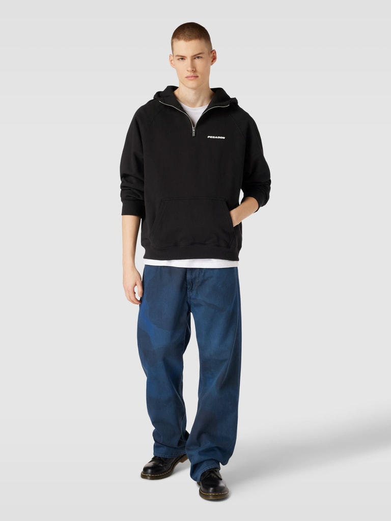 Pegador Oversized Hoodie mit kurzer Reißverschlussleiste (black) online ...