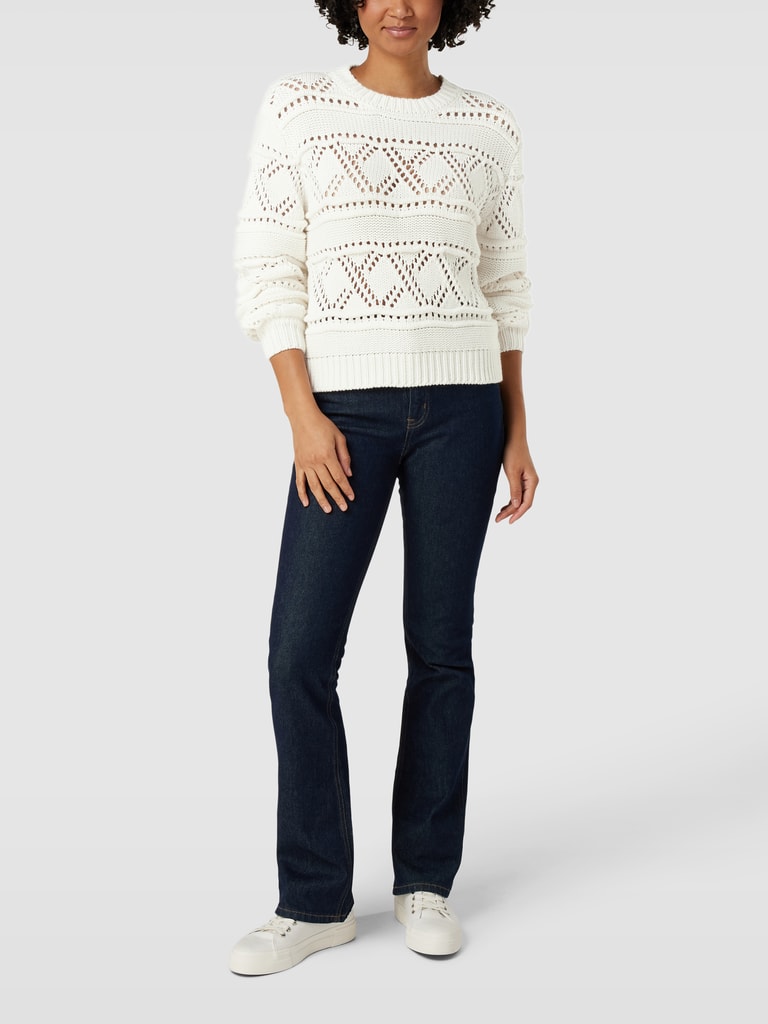 moves Strickpullover mit Lochmuster Modell 'Cottana' (weiss) online kaufen