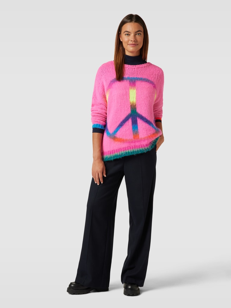 miss goodlife Gebreide pullover met extra brede schouders, model 'PEACE ...
