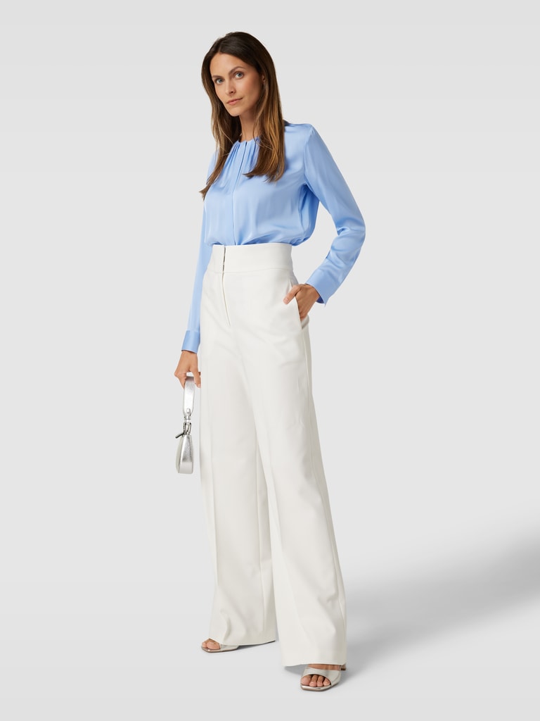 BOSS Seidenbluse mit gelegten Falten Modell 'Banorah' (hellblau) online ...