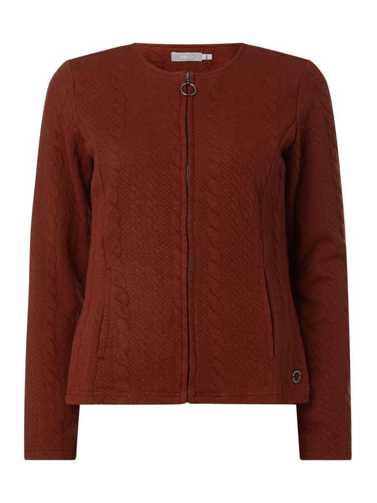 Fransa Strickjacke mit Logo-Applikation Modell 'Cardi' (rot) online kaufen