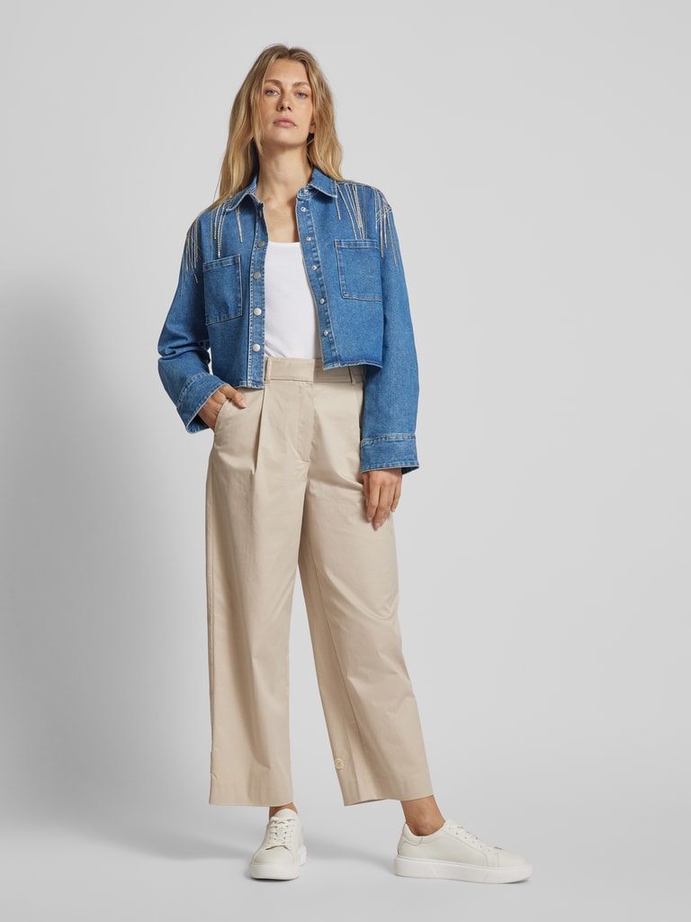 YAS Jeansjack met strass-steentjes, model 'CONNELLY' in lichtblauw ...