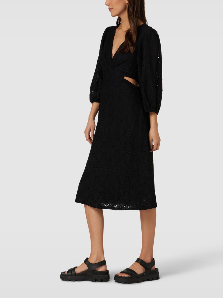 Object Midikleid mit Lochspitze Modell 'Feodora' (black) online kaufen