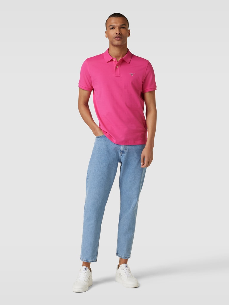 Gant Regular Fit Poloshirt mit Label-Stitching (pink) online kaufen
