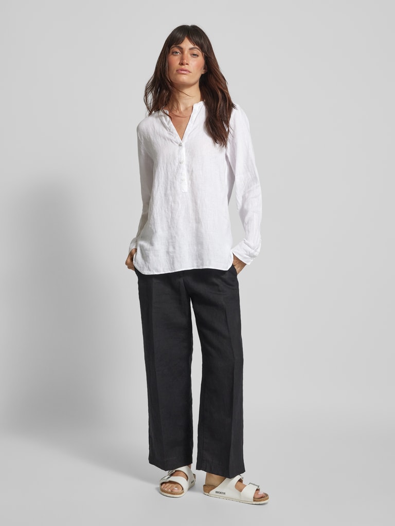 MOS MOSH Leinenbluse mit Tunikakragen Modell 'Danna' (weiss) online kaufen