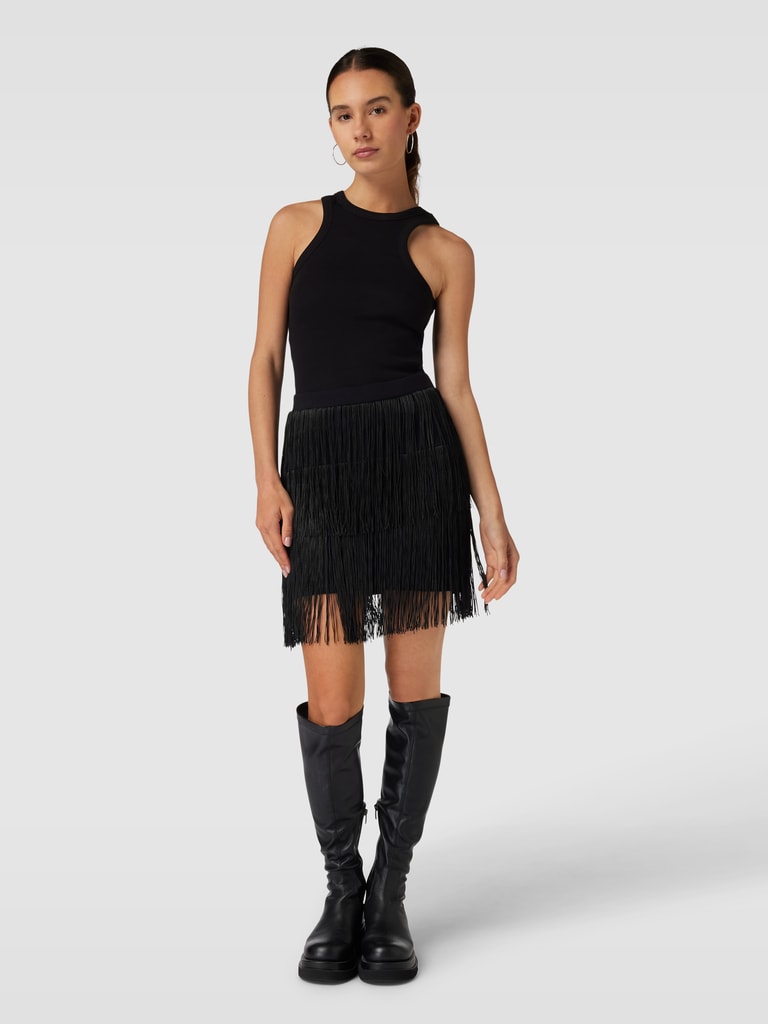 Noisy May Mini-rok met franjes, model 'DALLAS' in zwart online kopen | P&C