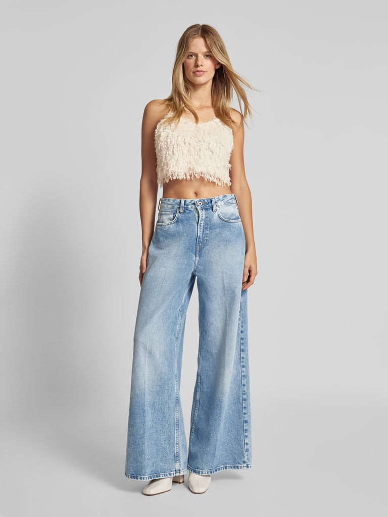 Only Crop Top mit Federn Modell 'FEATHER' (offwhite) online kaufen