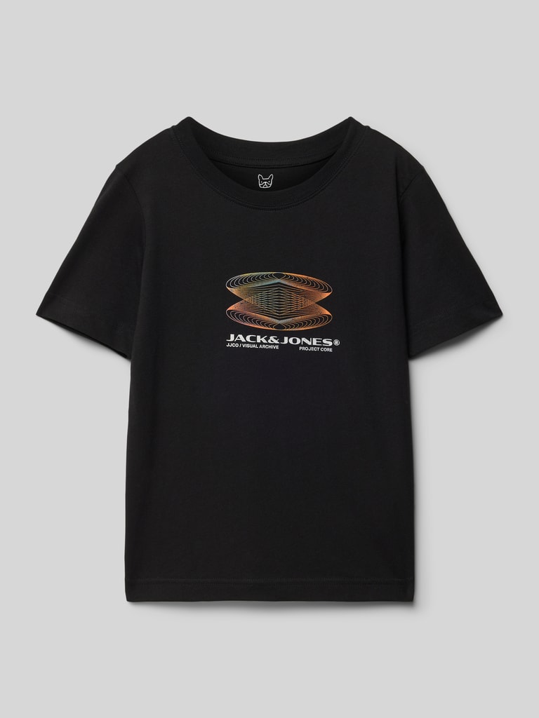 Jack & Jones T-Shirt mit Label-Print Modell 'CALMA' (black) online kaufen