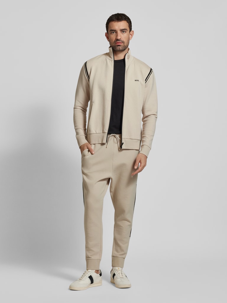 BOSS Green Sweatanzug mit Kontraststreifen (beige) online kaufen